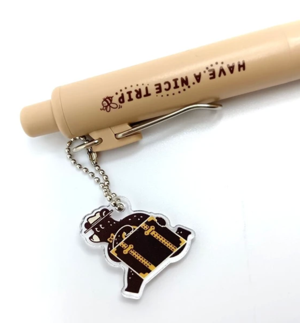 Uni-Ball One P Gel Pen with Charm - 0.38mm - Traveling Bear – mt. fo'rest